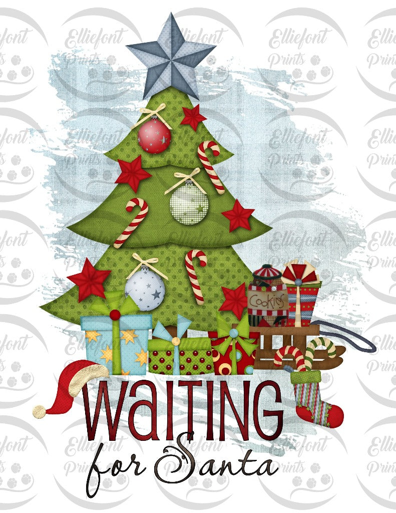 Waiting For Santa Sublimation PNG Files Commercial Use – Elliefont Styles
