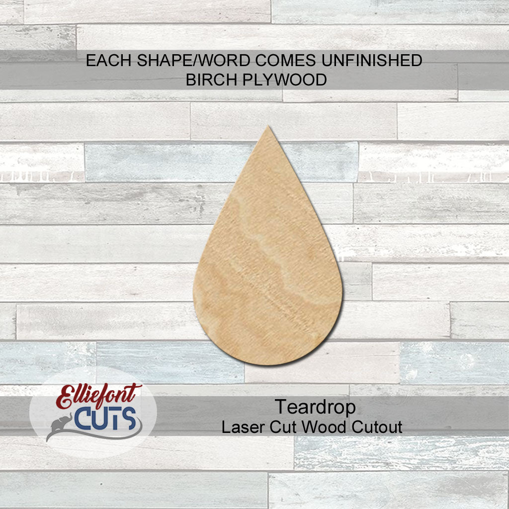 Teardrop Wood Cutouts – Elliefont Styles