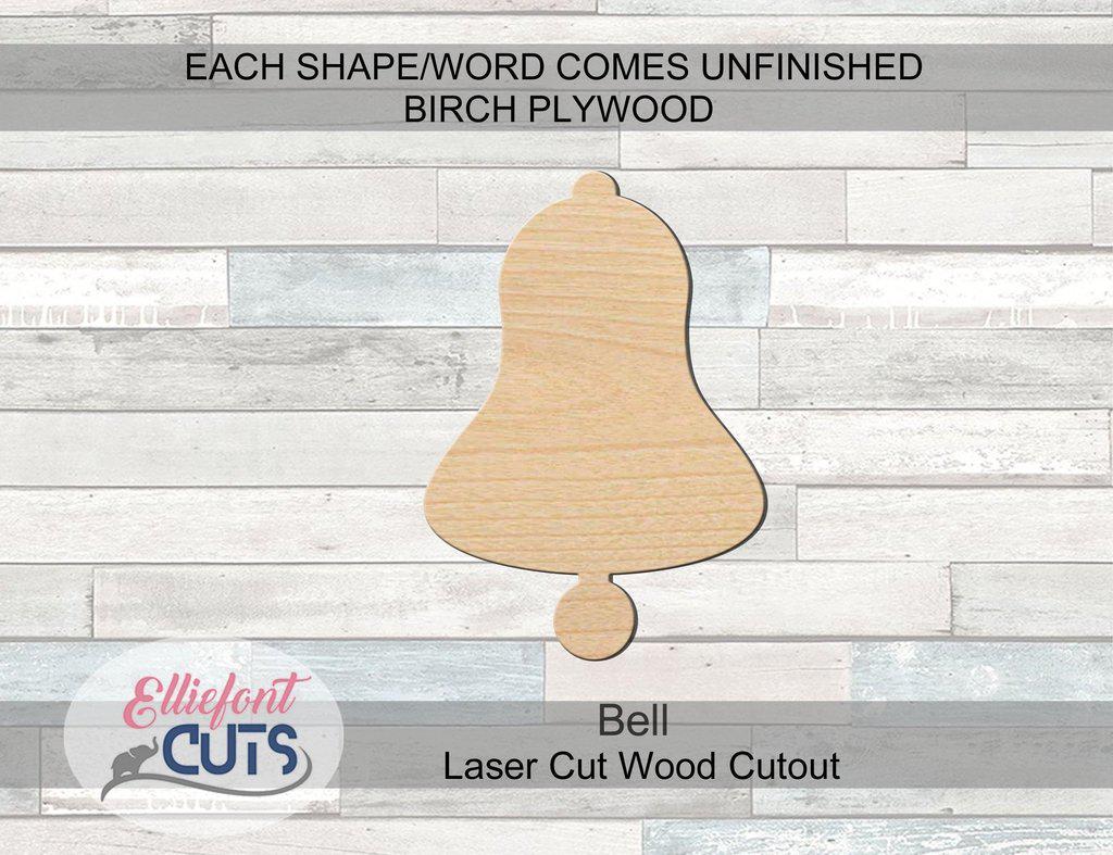 Bell Wood Cutouts Laser Cut Shapes DIY Blank Craft Supplies – Elliefont ...