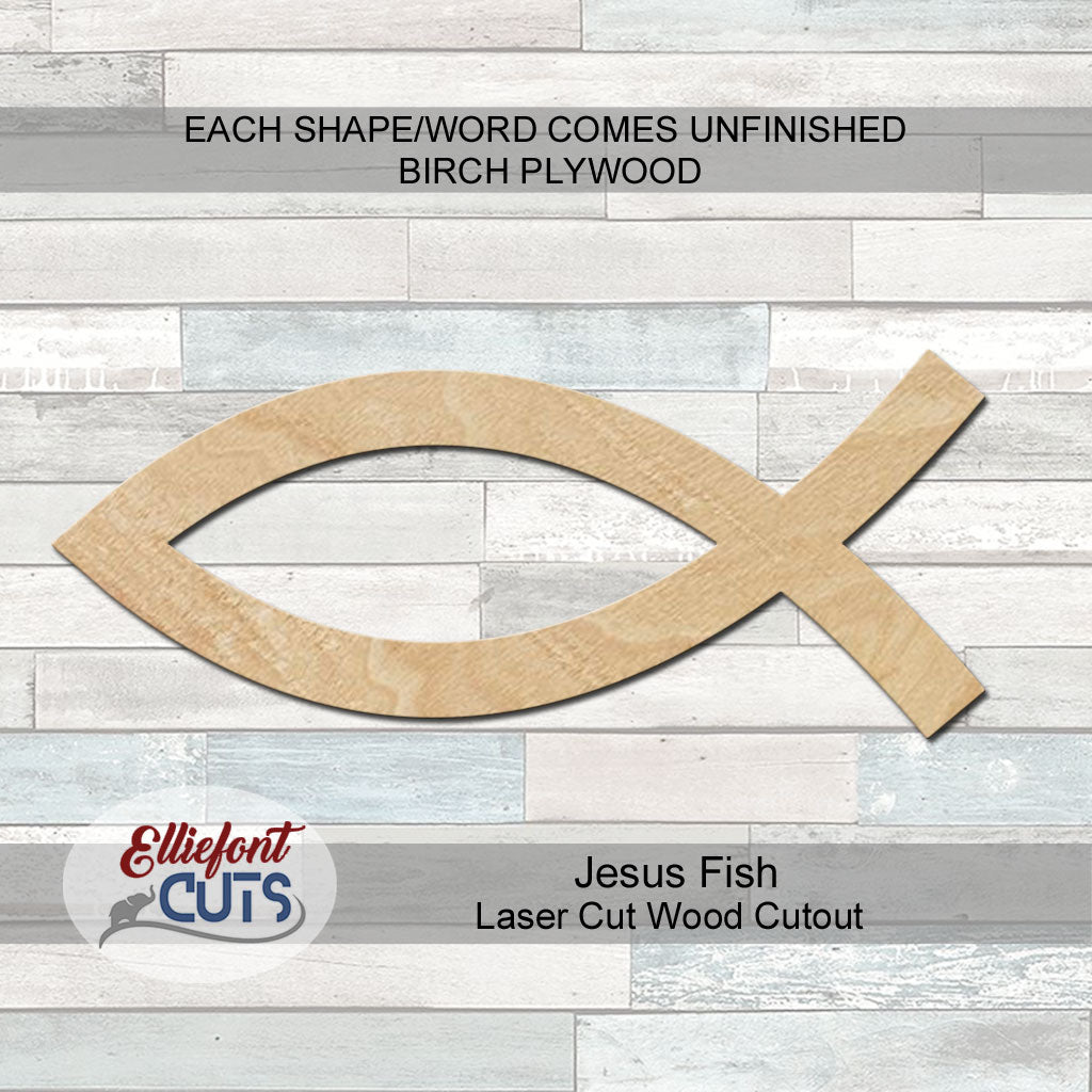 Jesus Fish Wood Cutouts – Elliefont Styles
