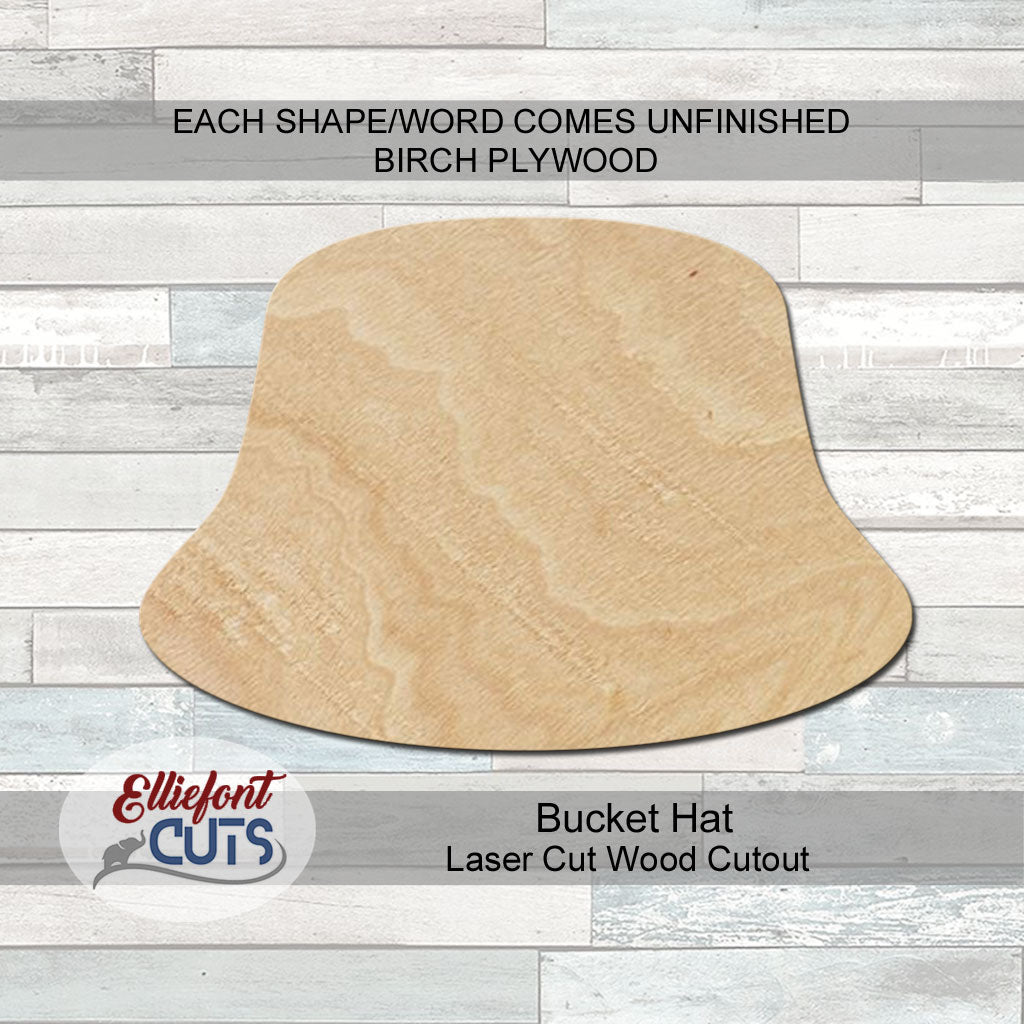Bucket Hat Wood Cutouts for crafts Laser Cut Wood Shapes 5mm Birch ...