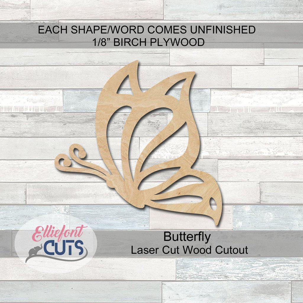 Butterfly Wood Cutouts Laser Cut Shapes DIY Blank Craft Supplies ...