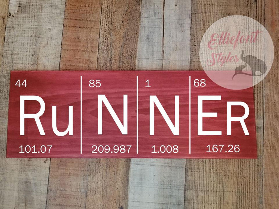 Periodic Table Element Sign RUNNER Wood Sign Gifts For Runners Fun ...