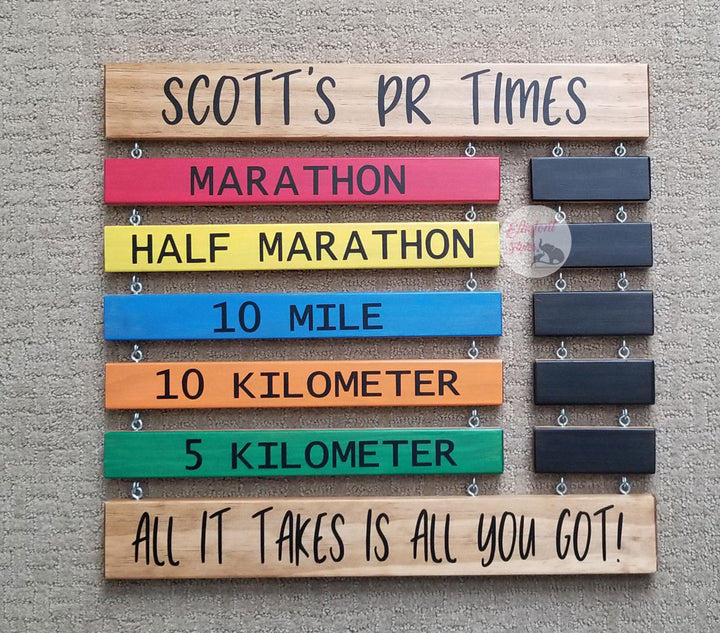 Running PR Time Display Running Personal Record © – Elliefont Styles